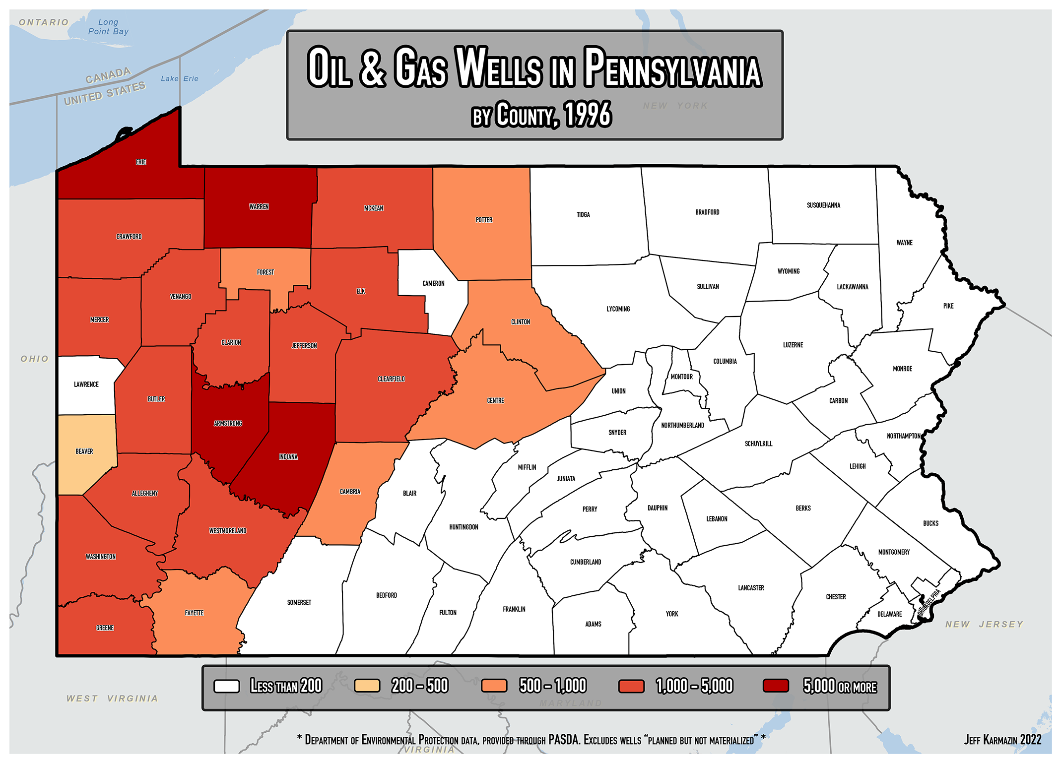 Oil & Gas Wells in Pennsylvania – Jeff Karmazin || GIS Portfolio